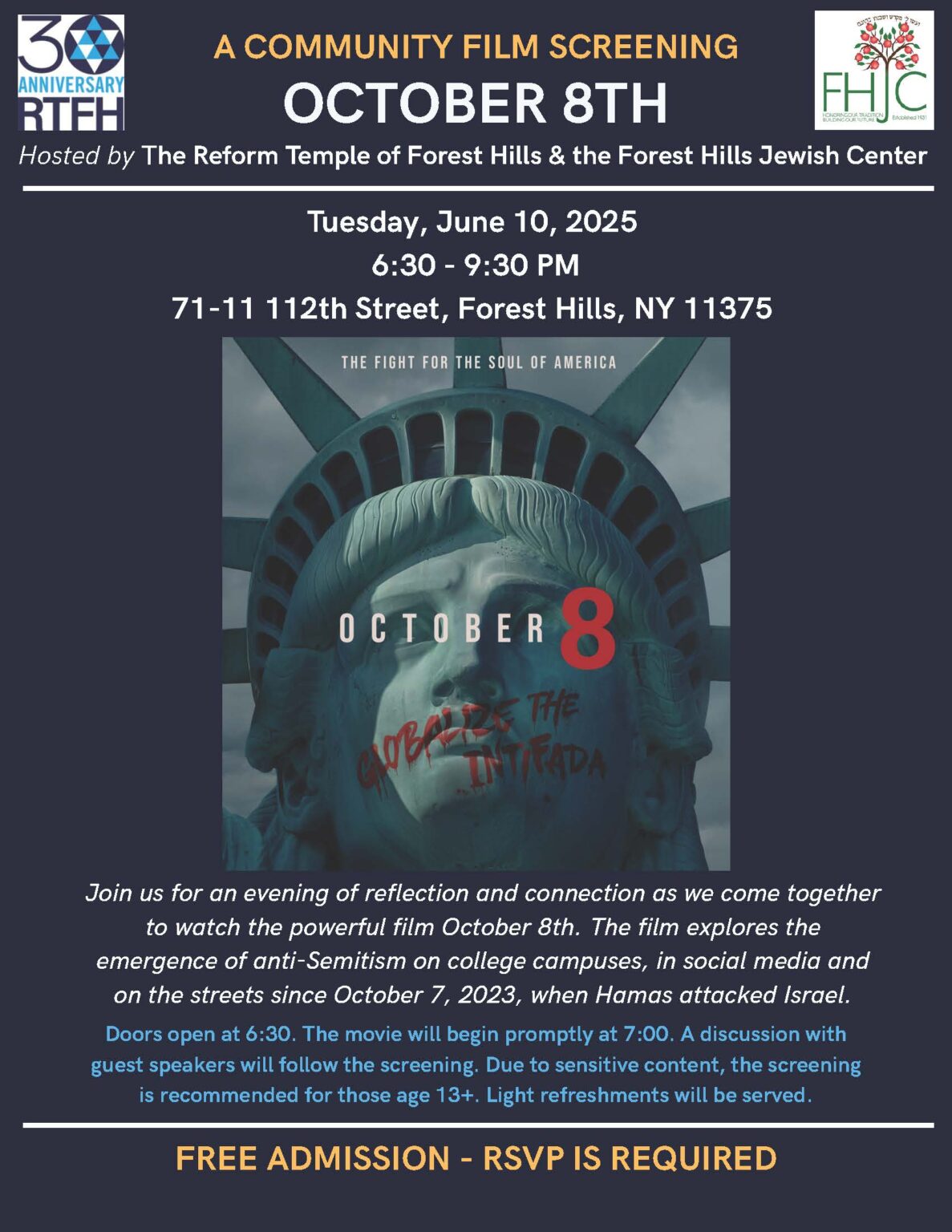 October 8th Community Movie Screening | The Reform Temple of Forest ...
